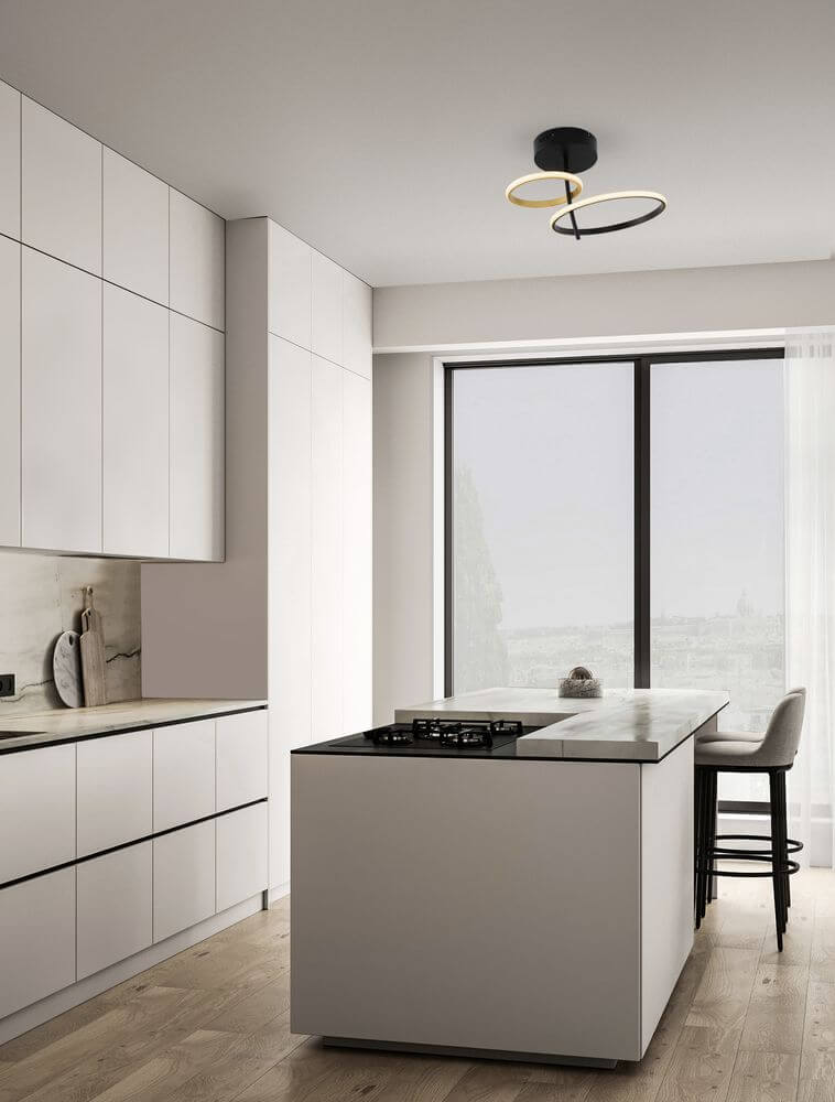 Imar LED ceiling lamp 2-flame Ø 51cm 3200k black, gold – skapetze®