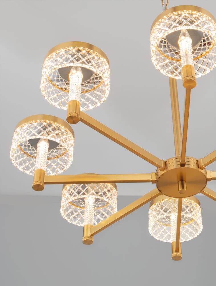 Bion LED Pendelleuchte 8-flammig Ø 80,7cm 3000K Gold