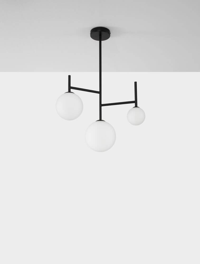 Licato Pendelleuchte 3-flammig Ø 49cm Schwarz, Weiß | skapetze®