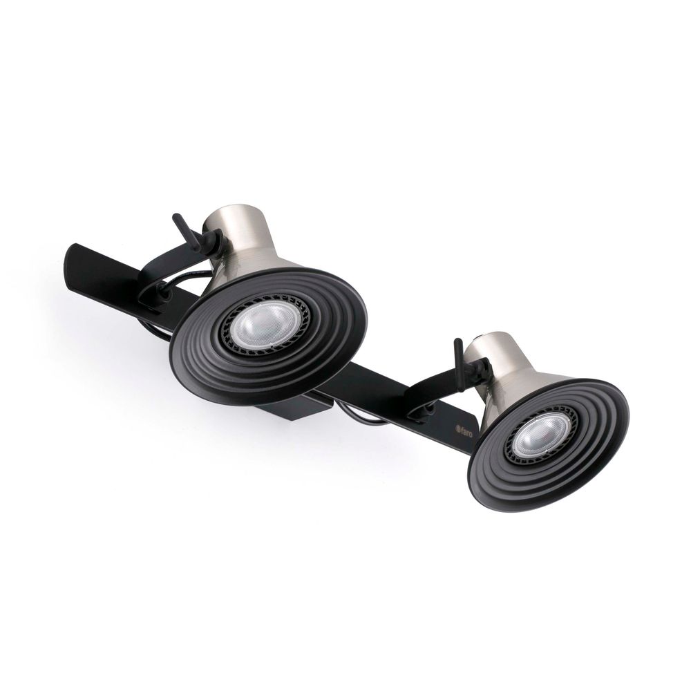 Wall spotlight cup-2 2-flame nickel satin, buy black online – skapetze®